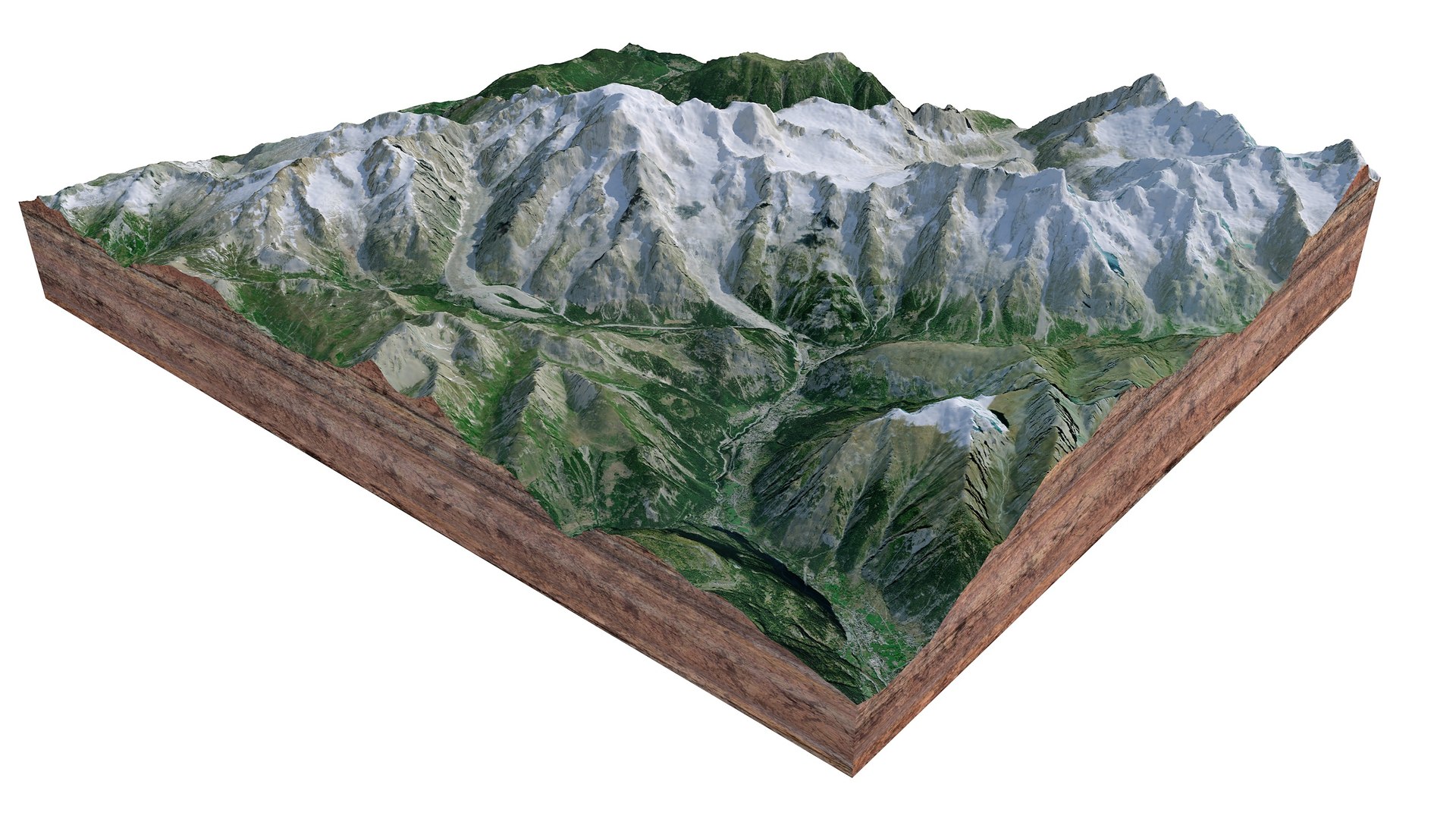 Mont Blanc Mountain Italy Model - TurboSquid 2061728