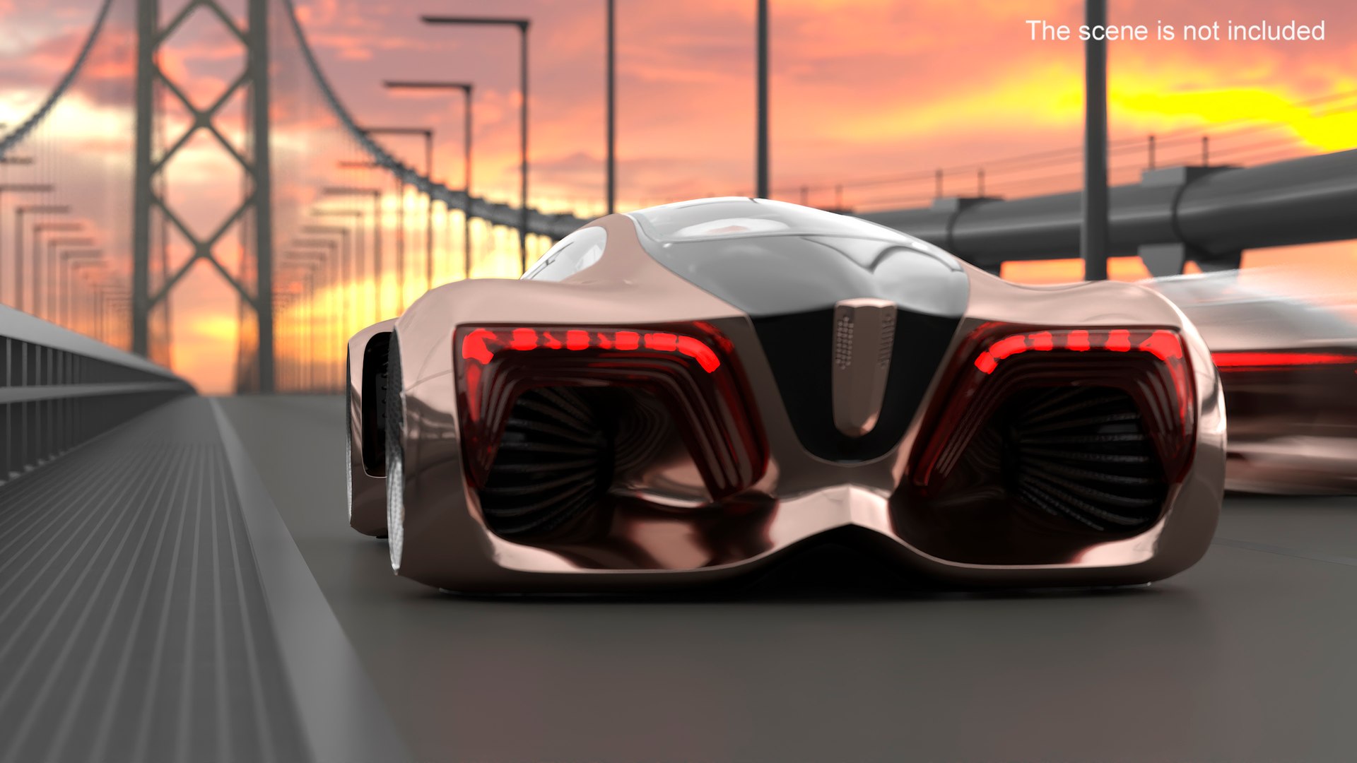 Futuristic Concept Car Design Petra Gold Color Model - TurboSquid 2311897