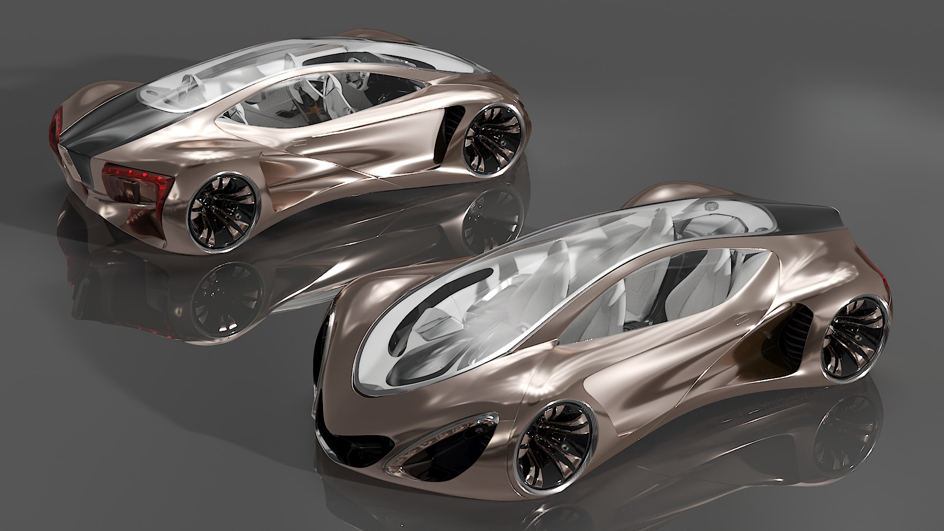 Futuristic Concept Car Design Petra Gold Color Model - TurboSquid 2311897