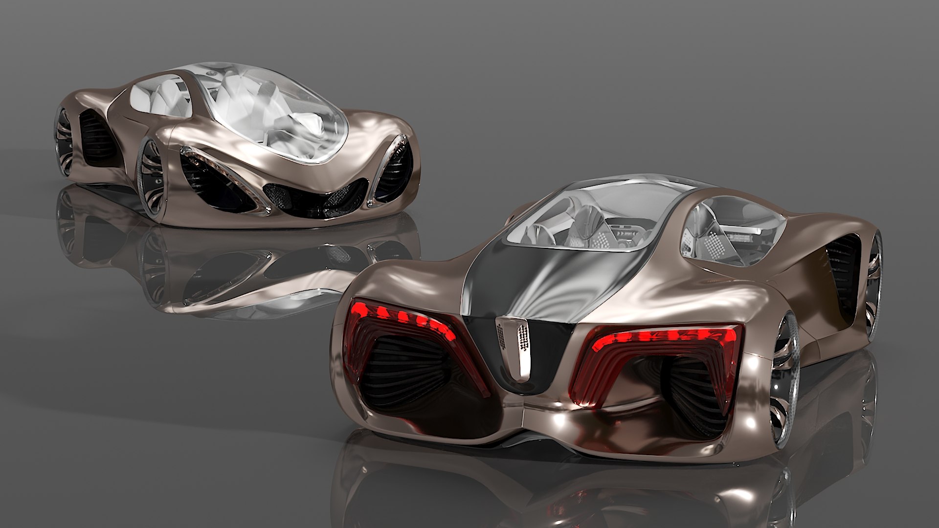 Futuristic Concept Car Design Petra Gold Color Model - TurboSquid 2311897