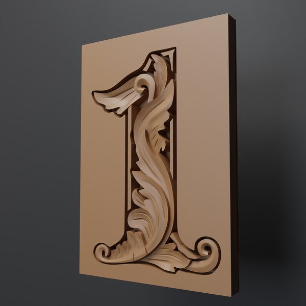 Decorative carved number 1 base mesh 3D model - TurboSquid 2034126