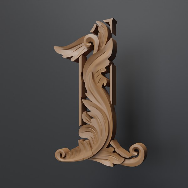 Decorative carved number 1 base mesh 3D model - TurboSquid 2034126