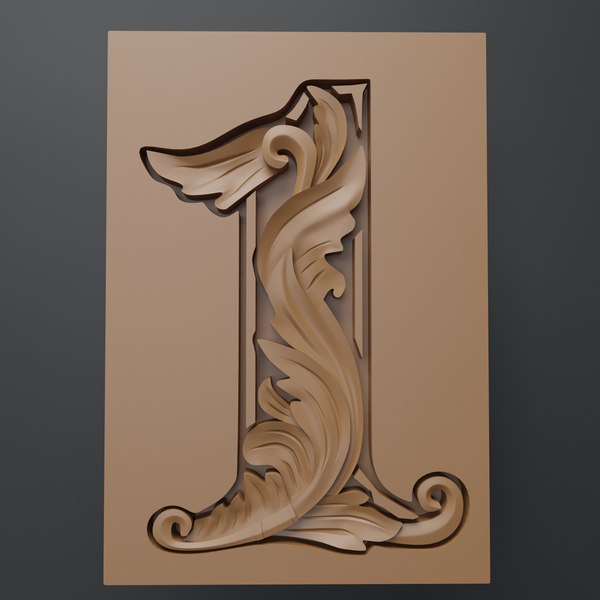 Decorative carved number 1 base mesh 3D model - TurboSquid 2034126