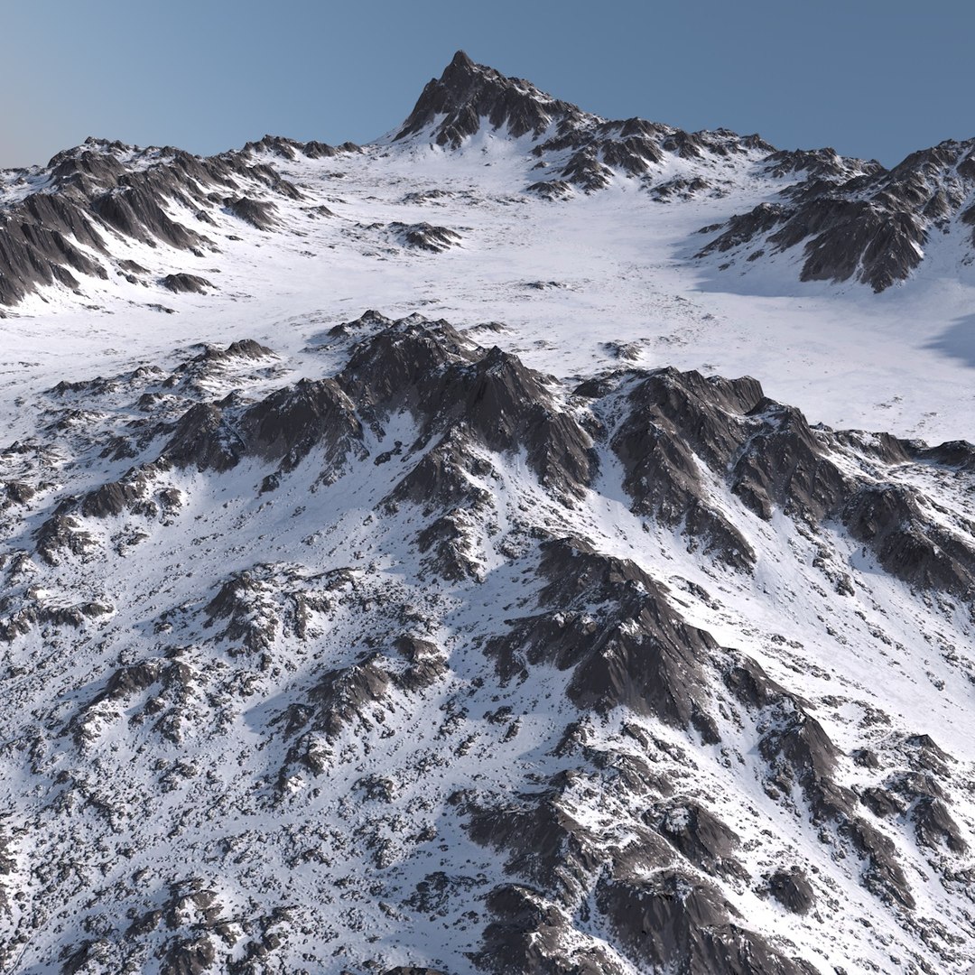 Snowy Terrain Model - TurboSquid 1295151