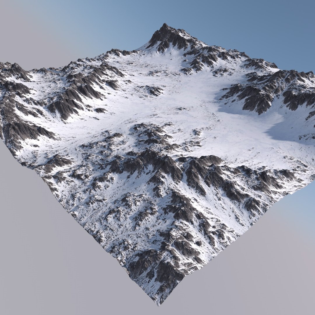 Snowy Terrain Model - TurboSquid 1295151