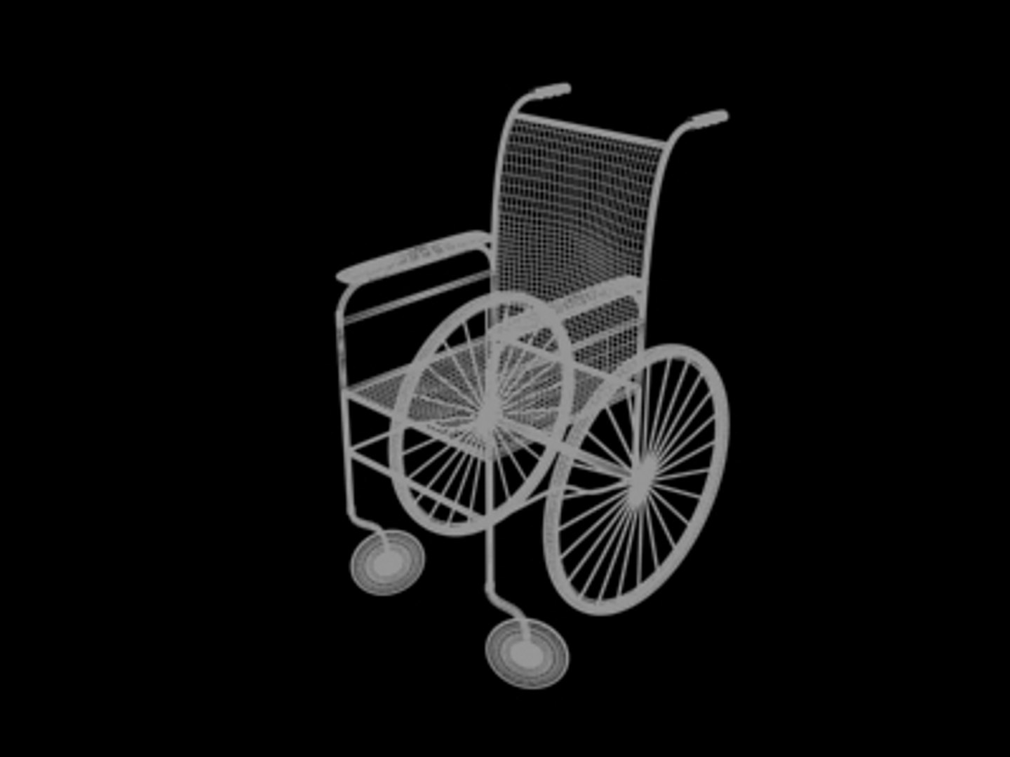 3d wheelchair chair wheel model