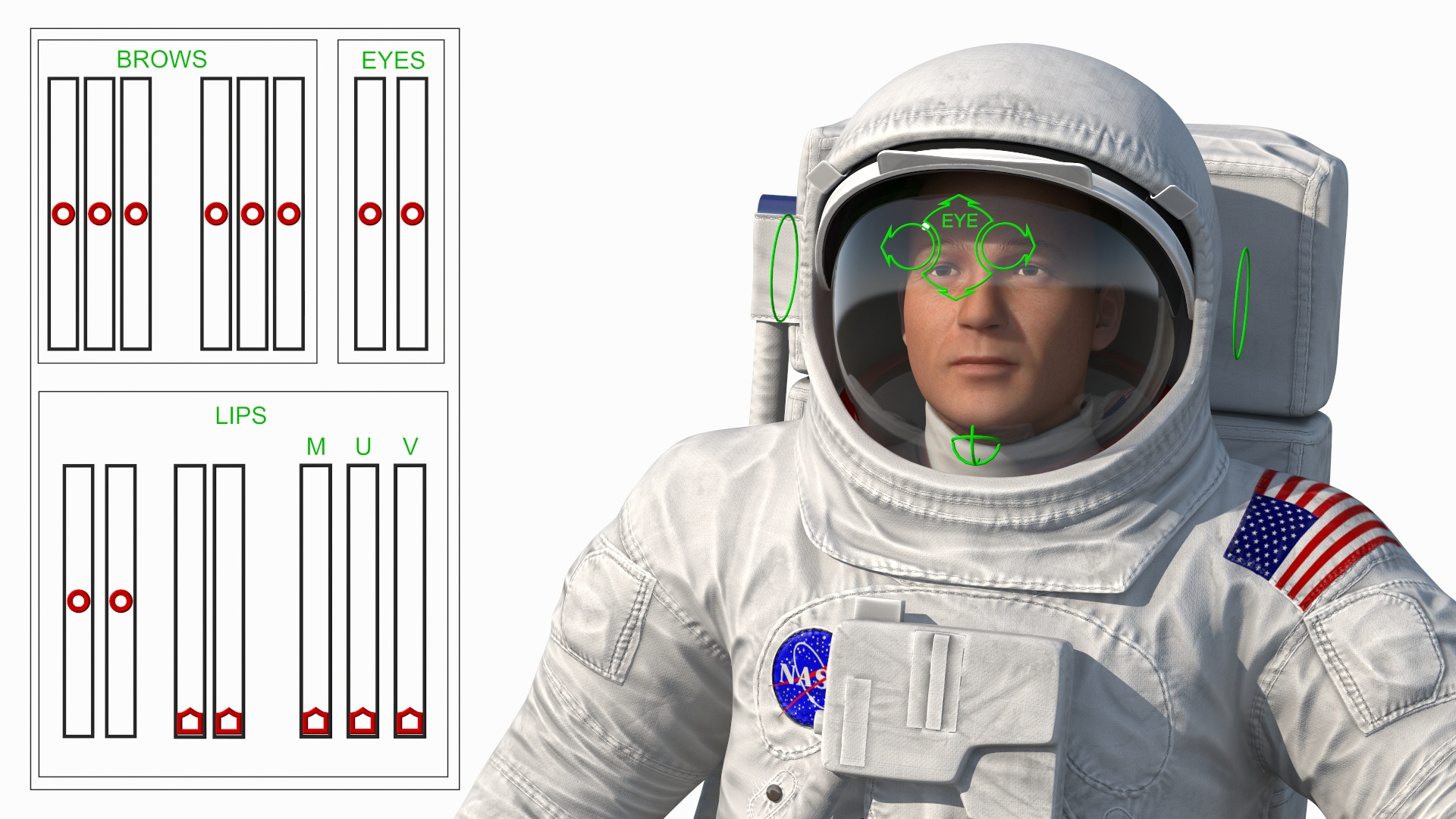 NASA Astronaut Suit A7L With Male Figure Rigged 3D Model - TurboSquid 2350498
