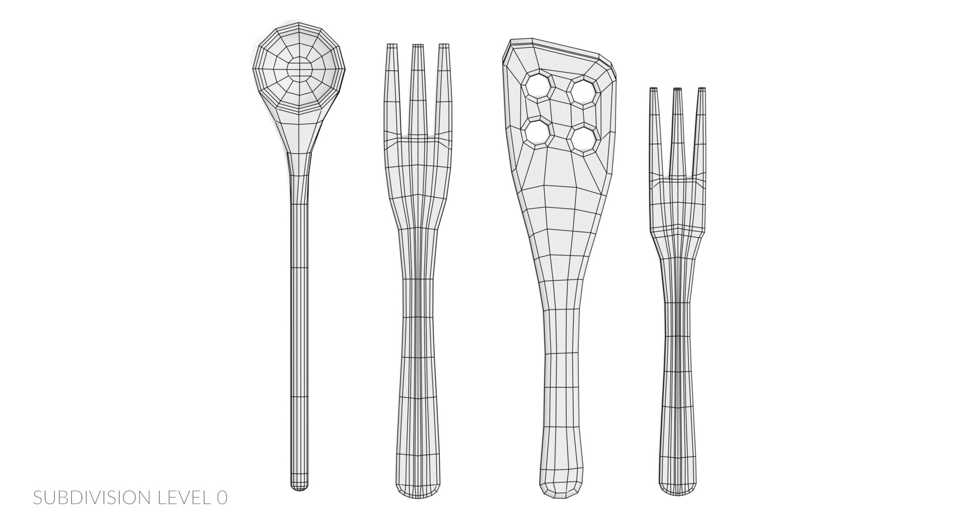 Wooden utensils 3D model - TurboSquid 1369957