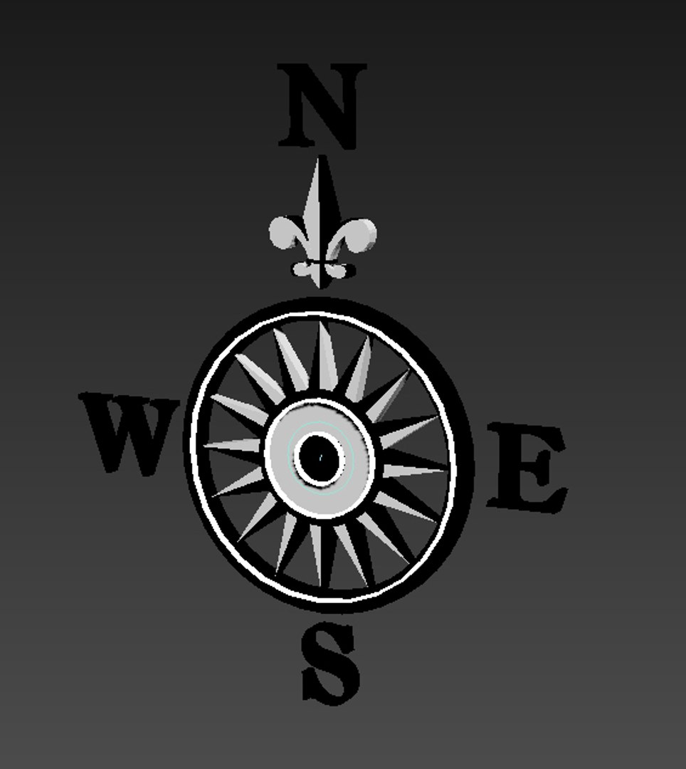 3D North Compass Model - TurboSquid 1481125