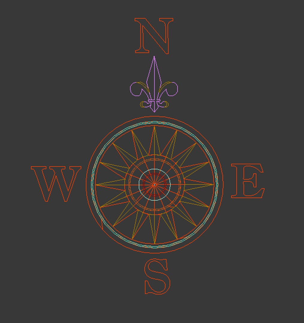 3D North Compass Model - TurboSquid 1481125