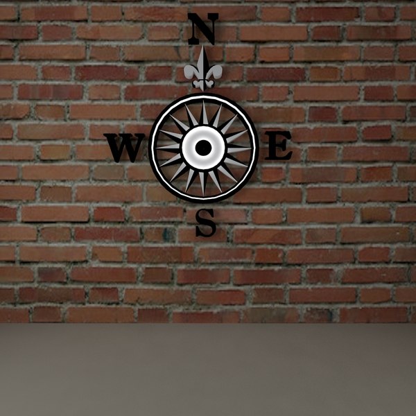 3D north compass model - TurboSquid 1481125