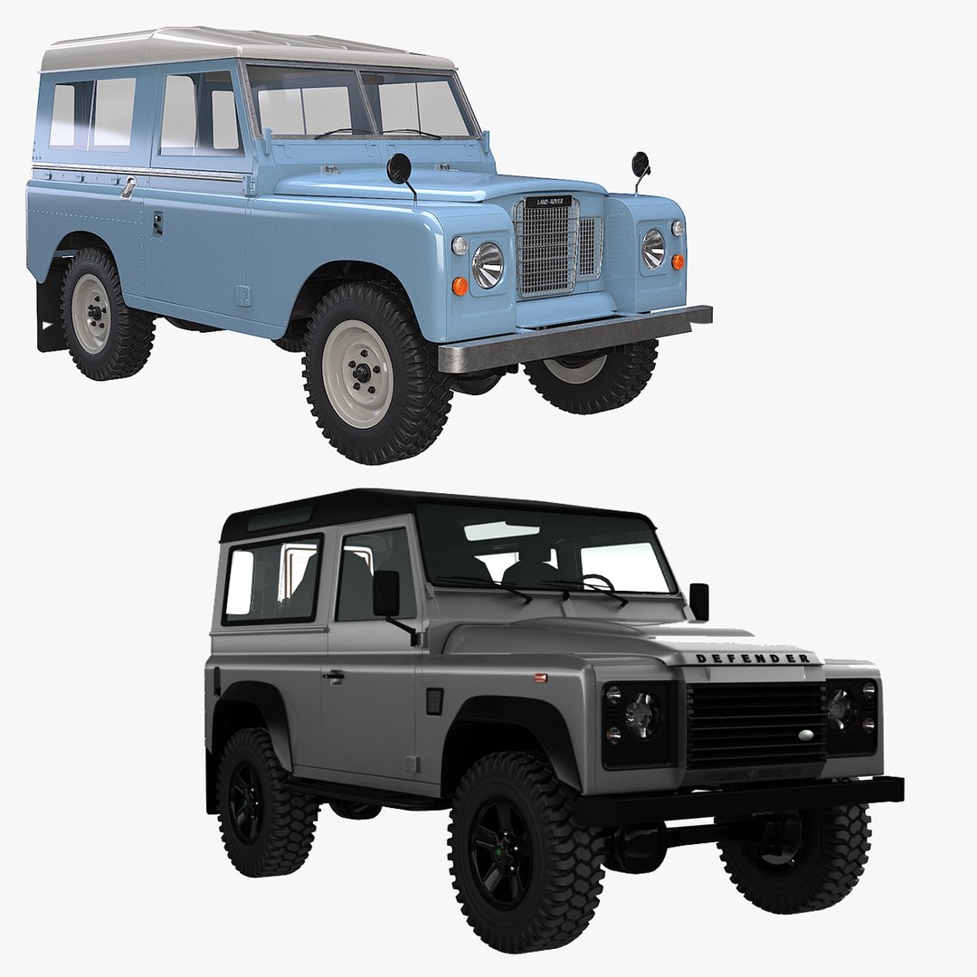 3D model Ladn Rover Series III and Defender Short Wheel Base Collection ...