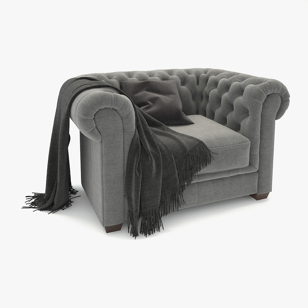 3d mayson chesterfield chair model