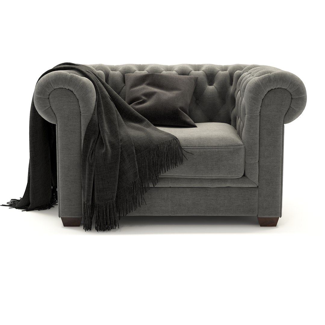 3d mayson chesterfield chair model