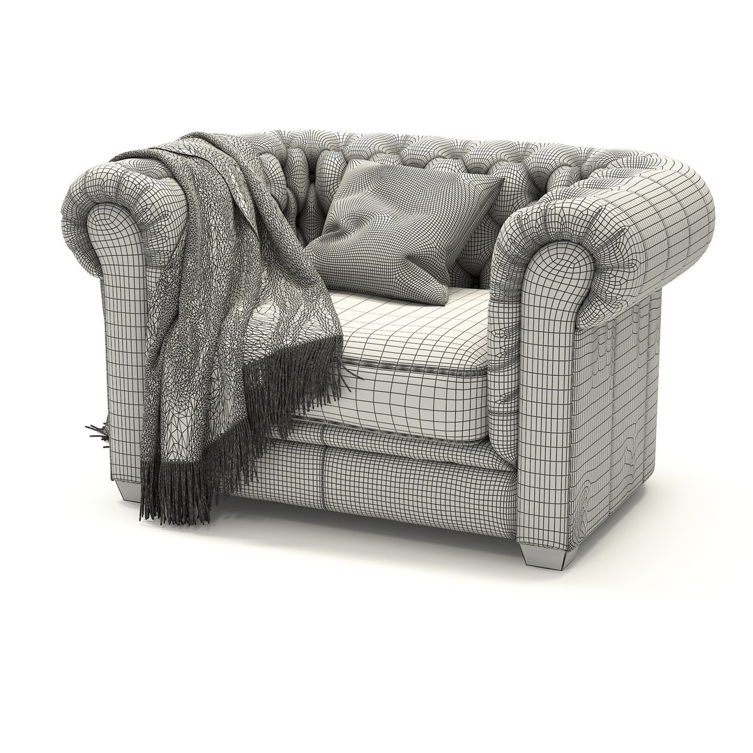3d mayson chesterfield chair model