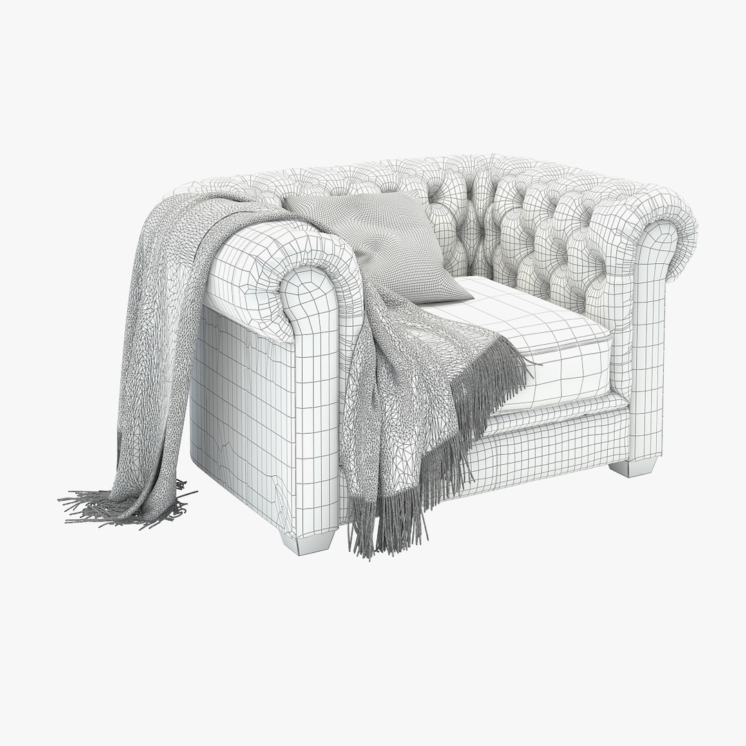 3d mayson chesterfield chair model