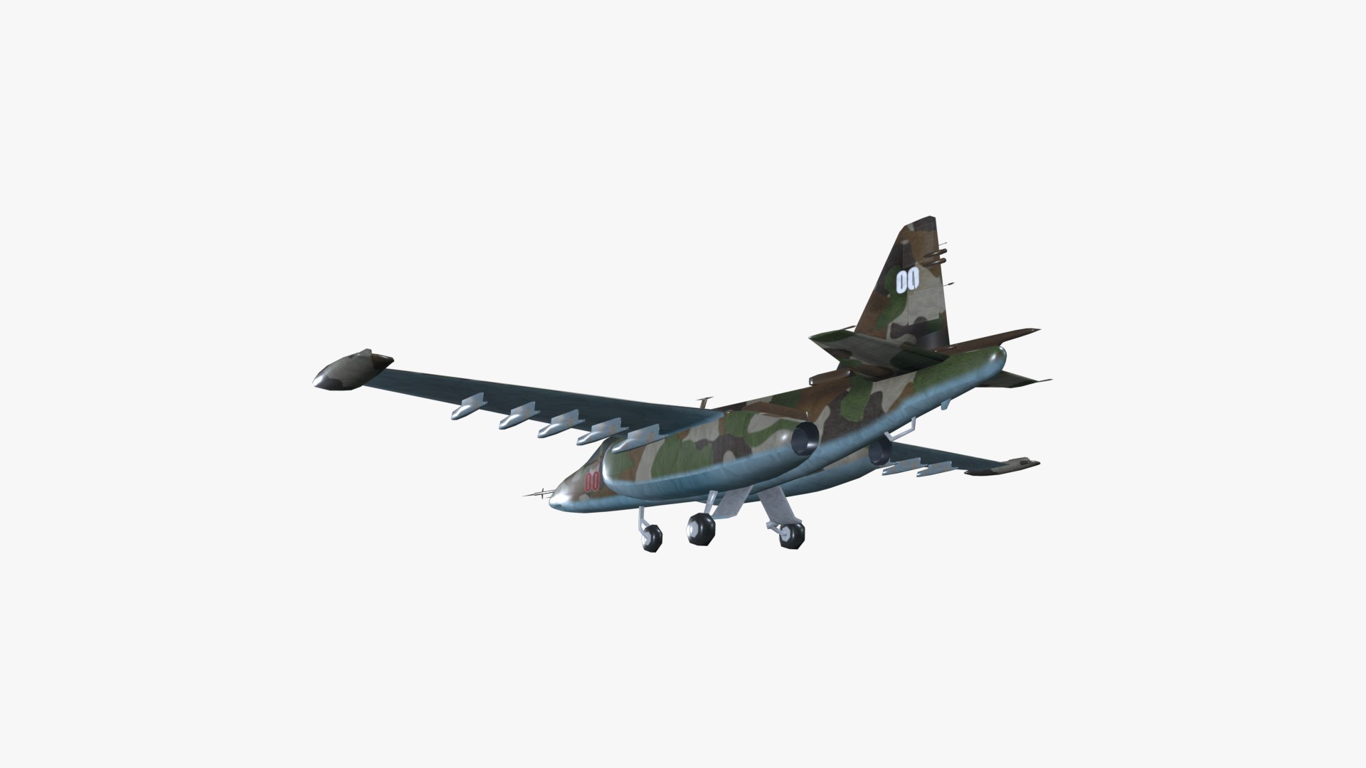 3D Low Poly Su-25 Frogfoot model - TurboSquid 2057269