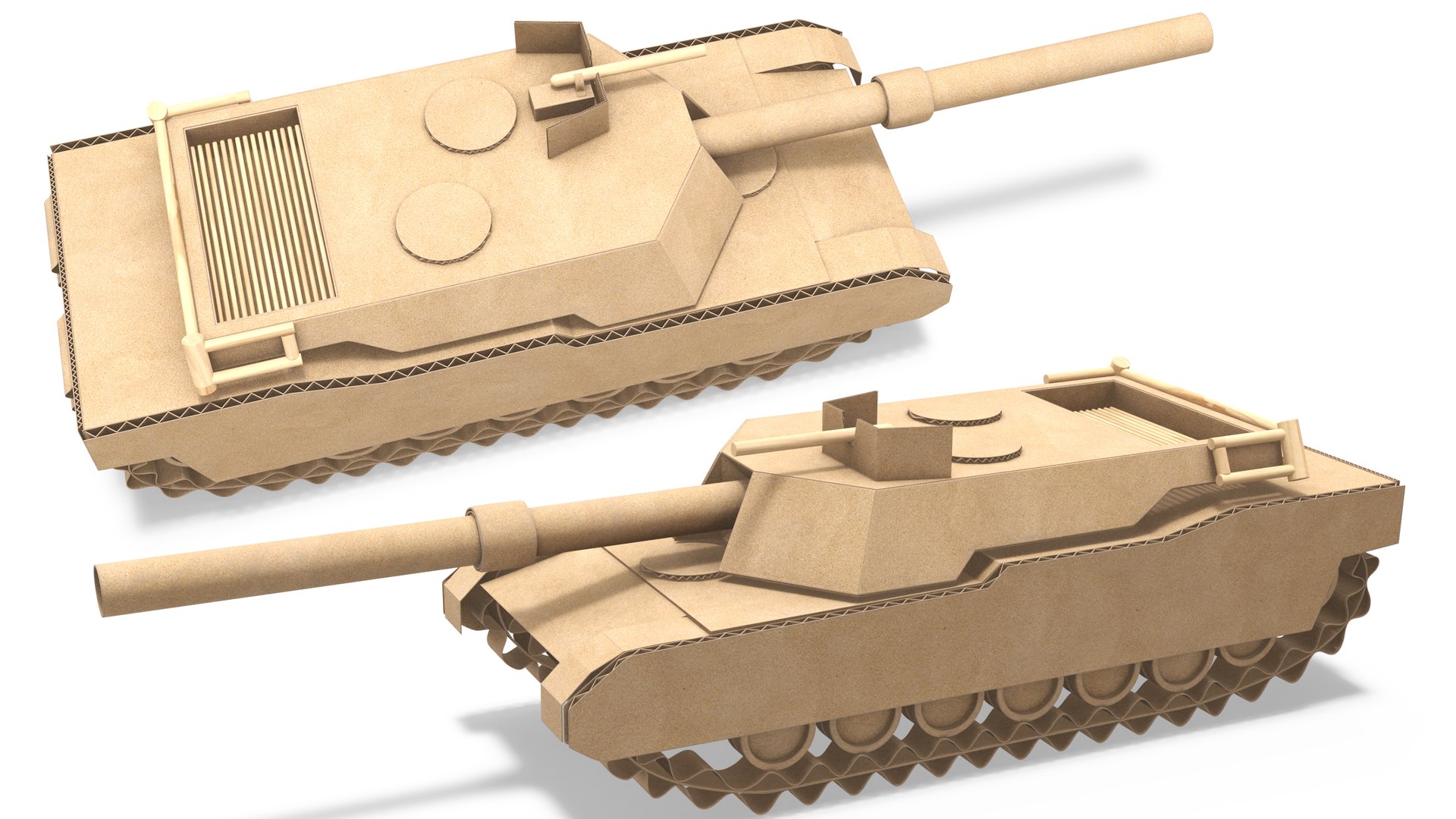 Cardboard Tank Replica Model - TurboSquid 2216740