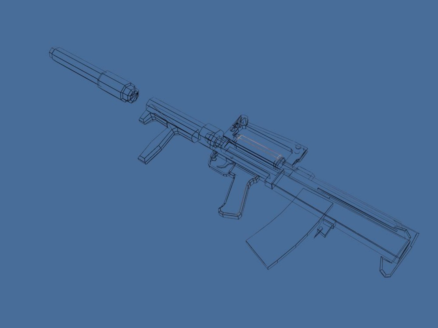 3d groza rifle model
