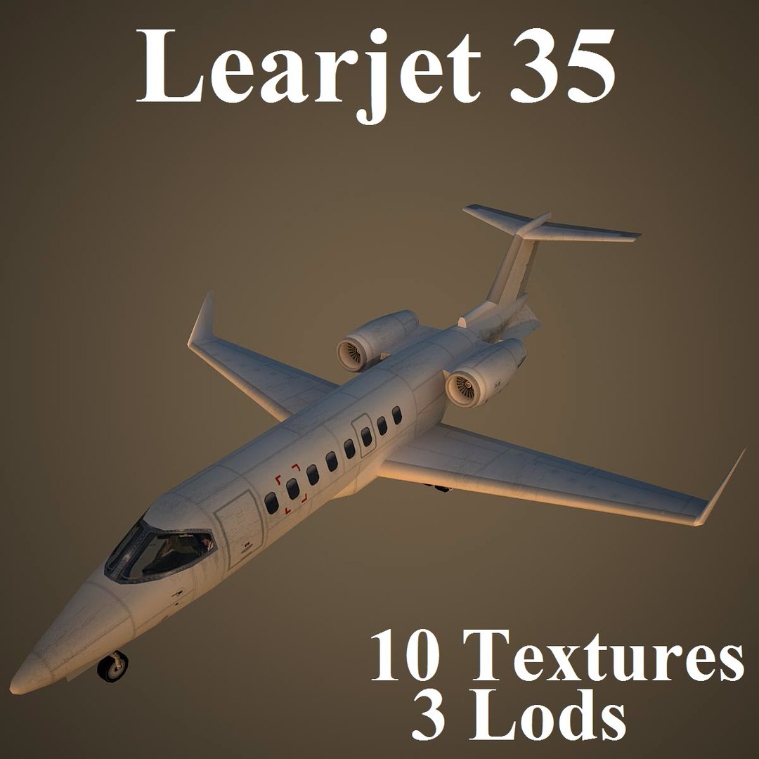Learjet Low-poly Aircraft Max