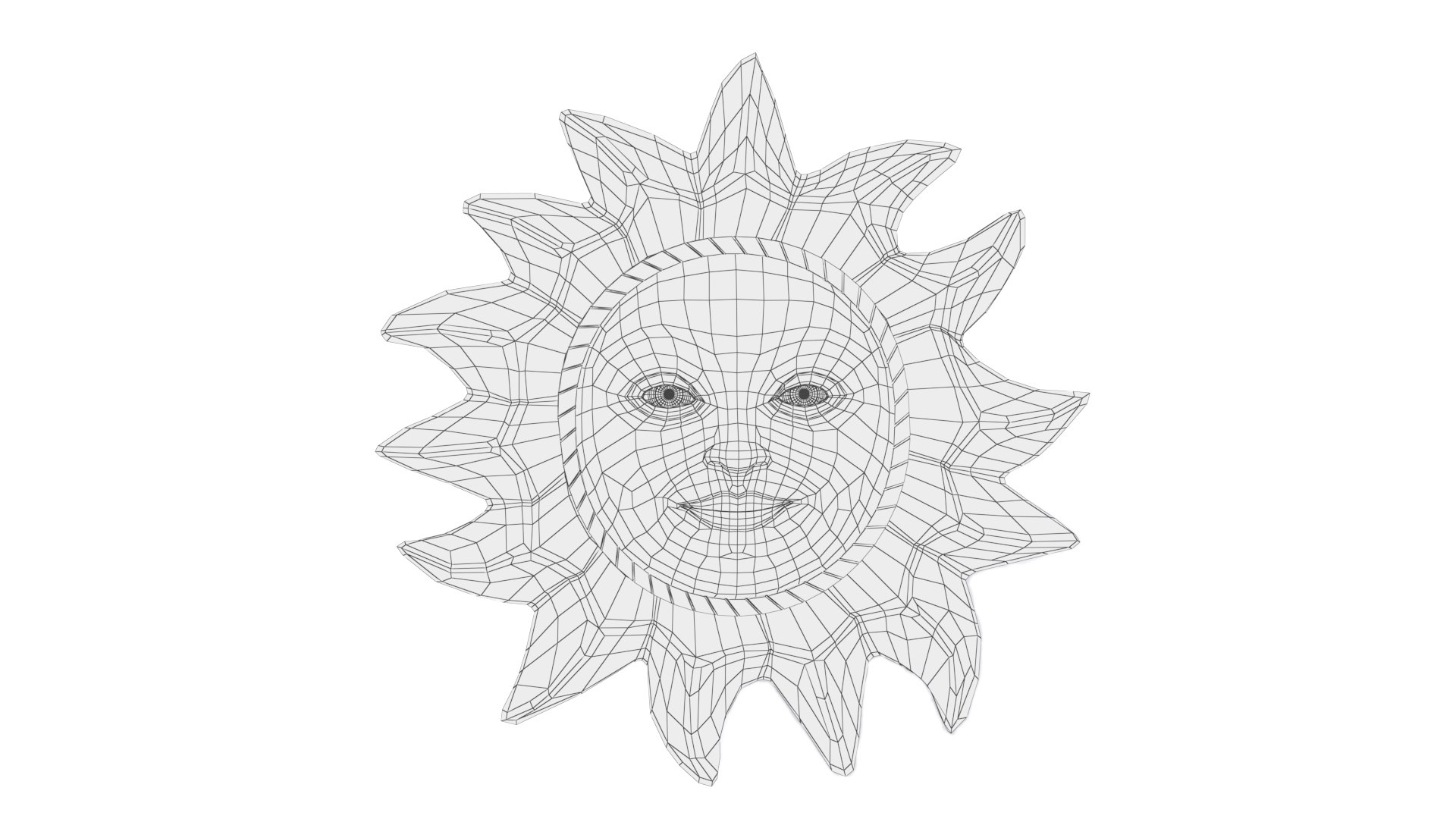 3D Terracotta Sunface Model - TurboSquid 1883566