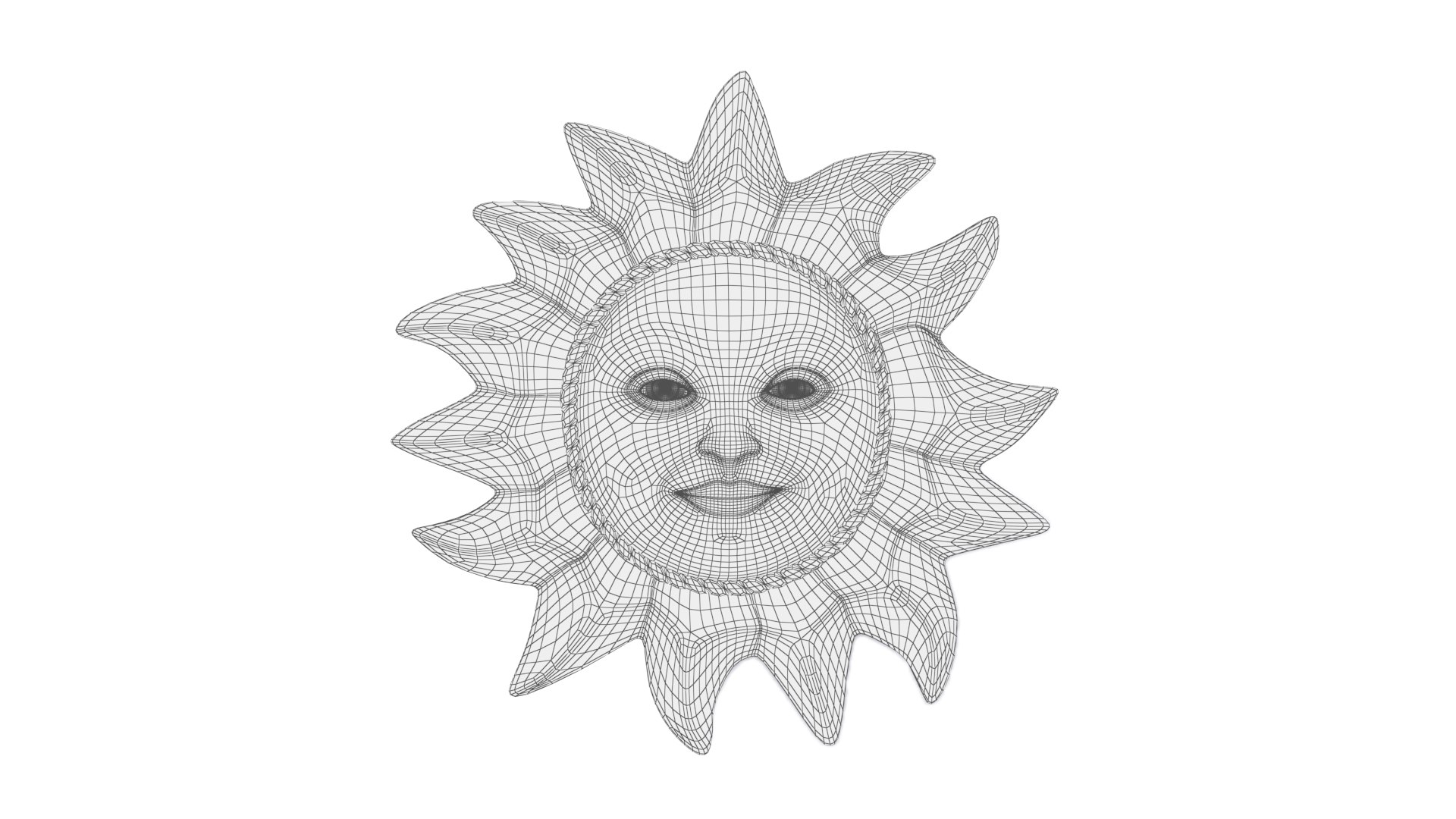 3D Terracotta Sunface Model - TurboSquid 1883566