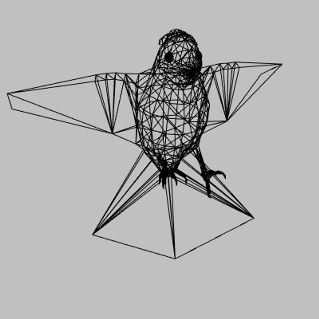 3d cute songbird chaffinch bird flying model