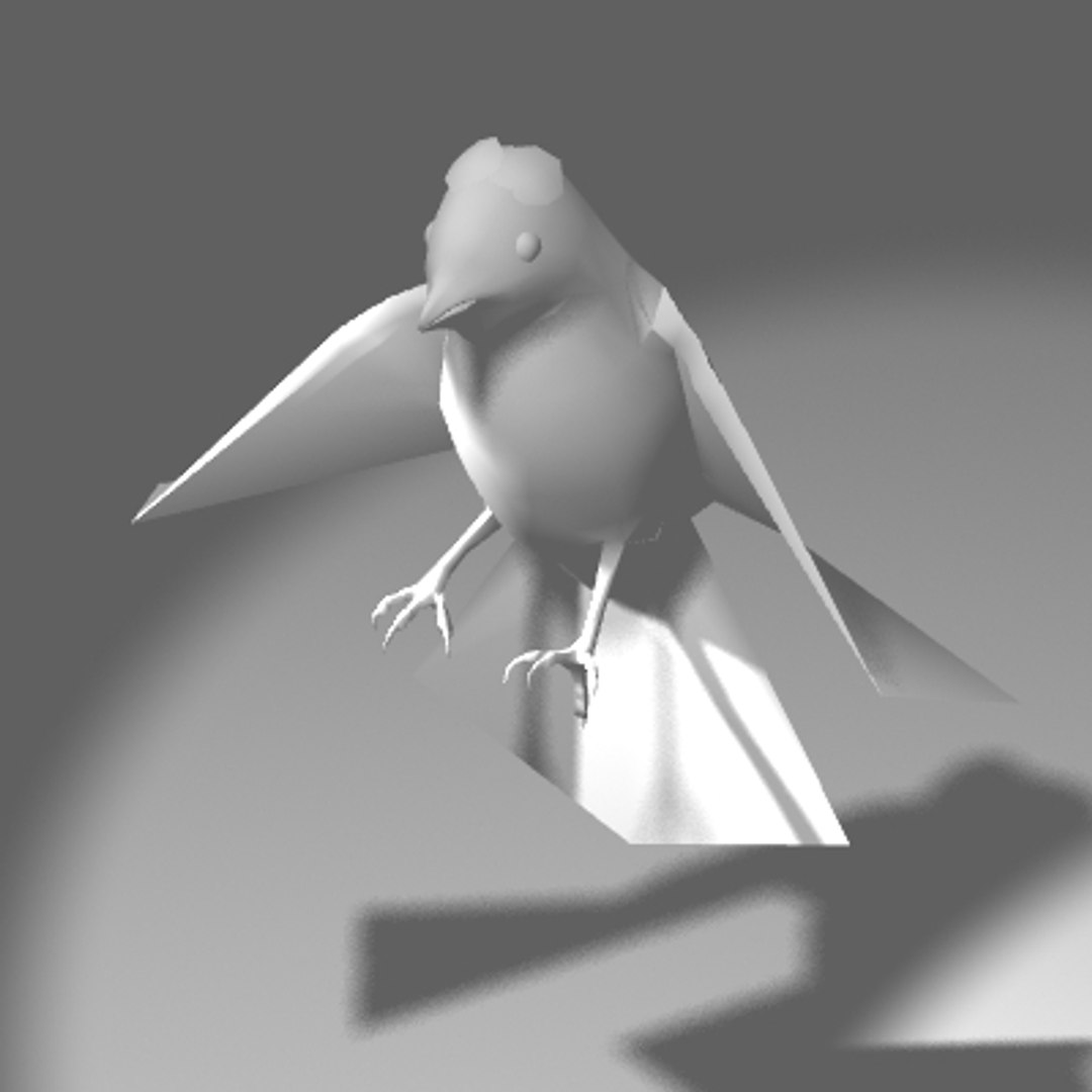 3d cute songbird chaffinch bird flying model