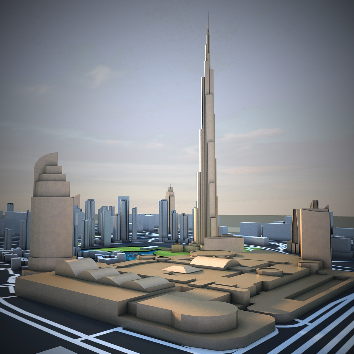 3d model dubai city