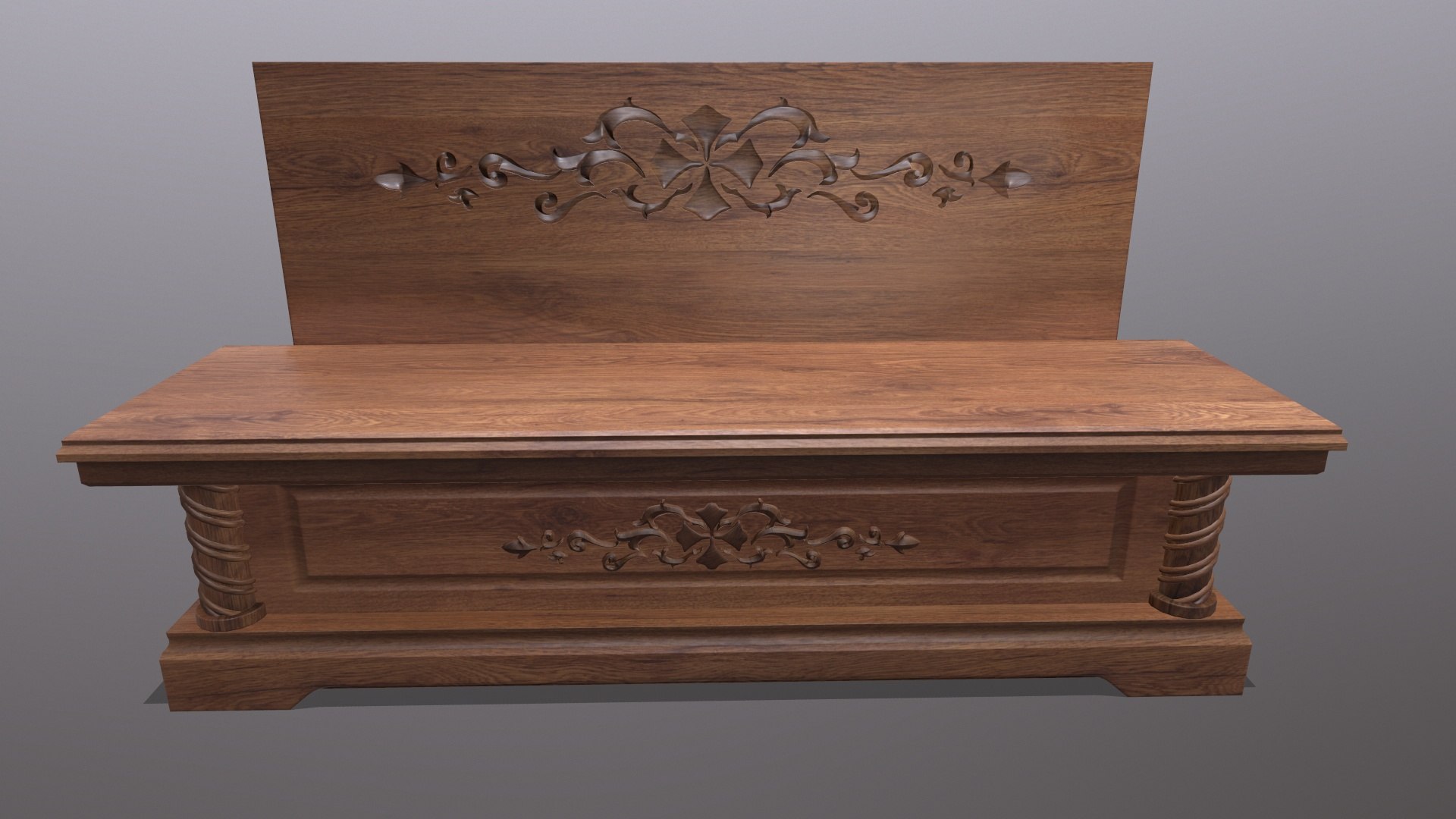 3D Church Bench - TurboSquid 1731365