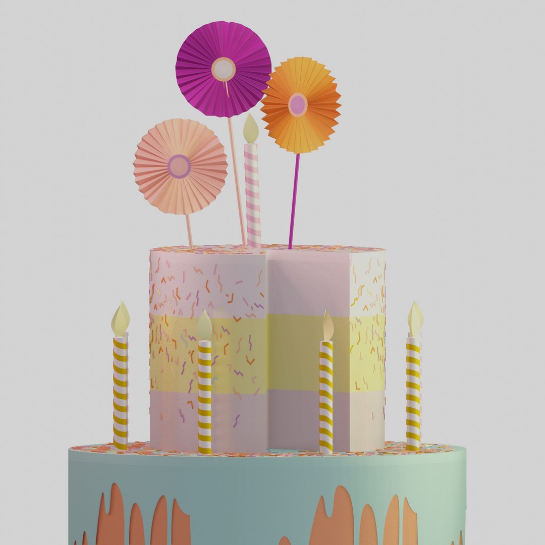 Stylized Paper Cake Model - TurboSquid 1820755