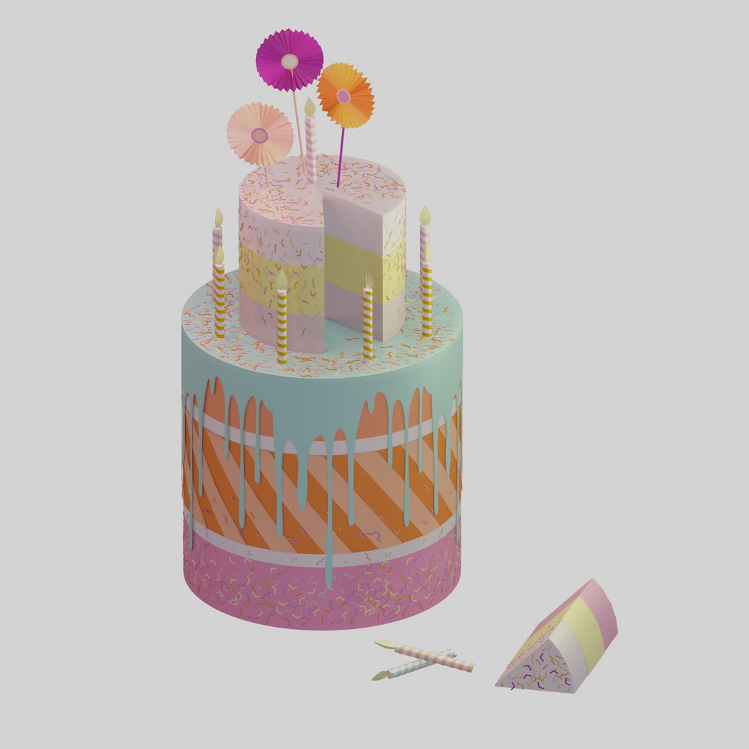 Stylized Paper Cake Model - TurboSquid 1820755