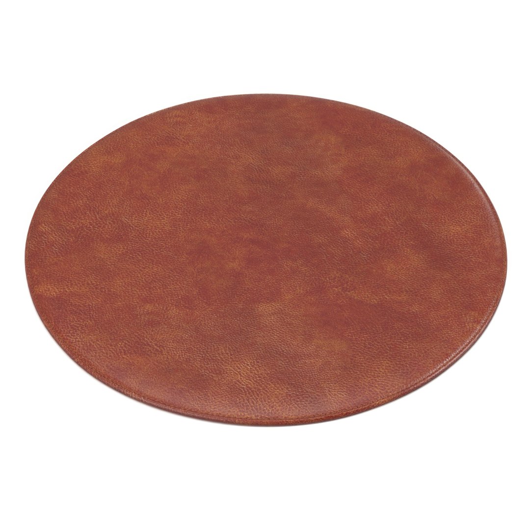 Maxwell Cognac Brown Easy Clean Vinyl Round Placemat PBR 3D Model ...