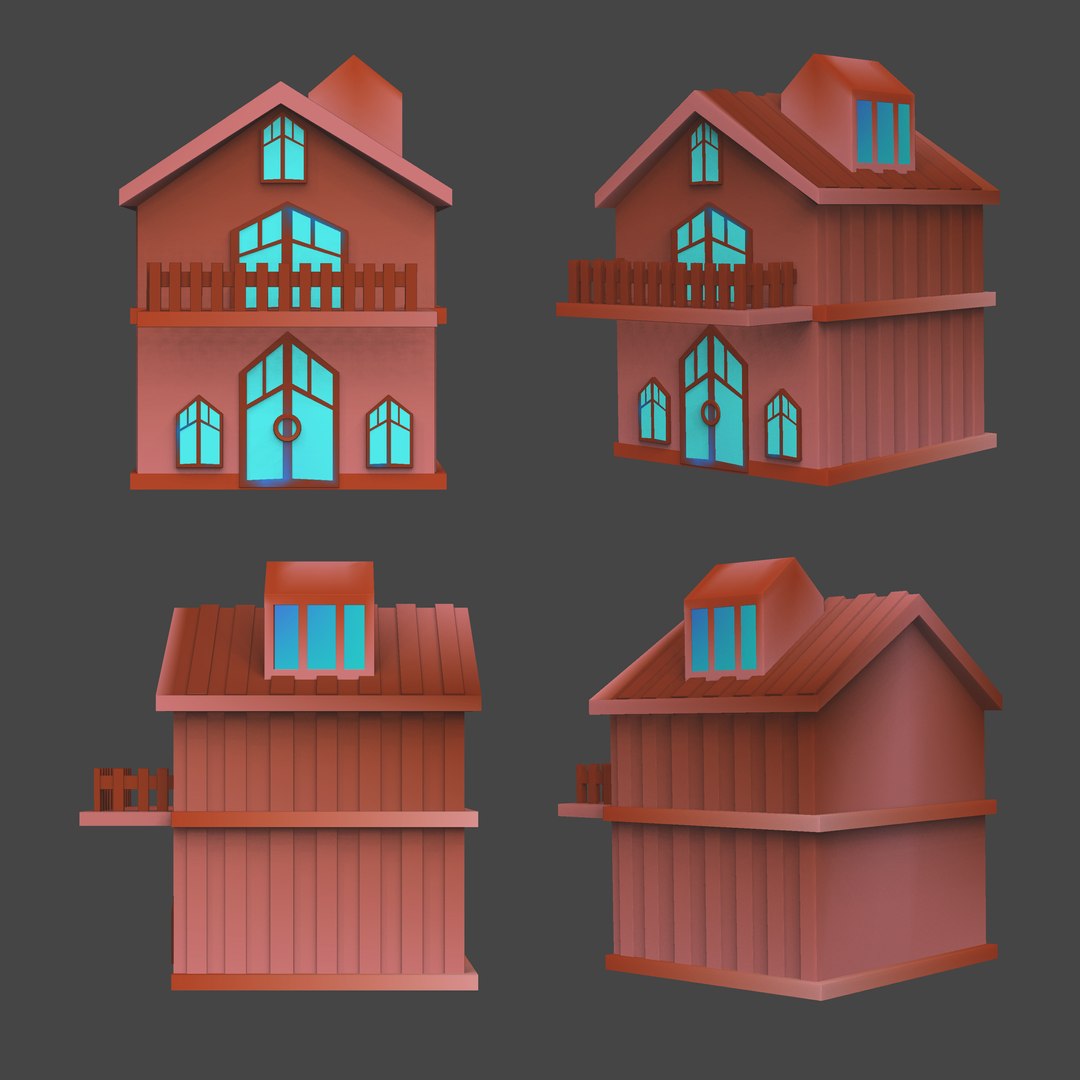 House 3 Low Poly Model - TurboSquid 2236538