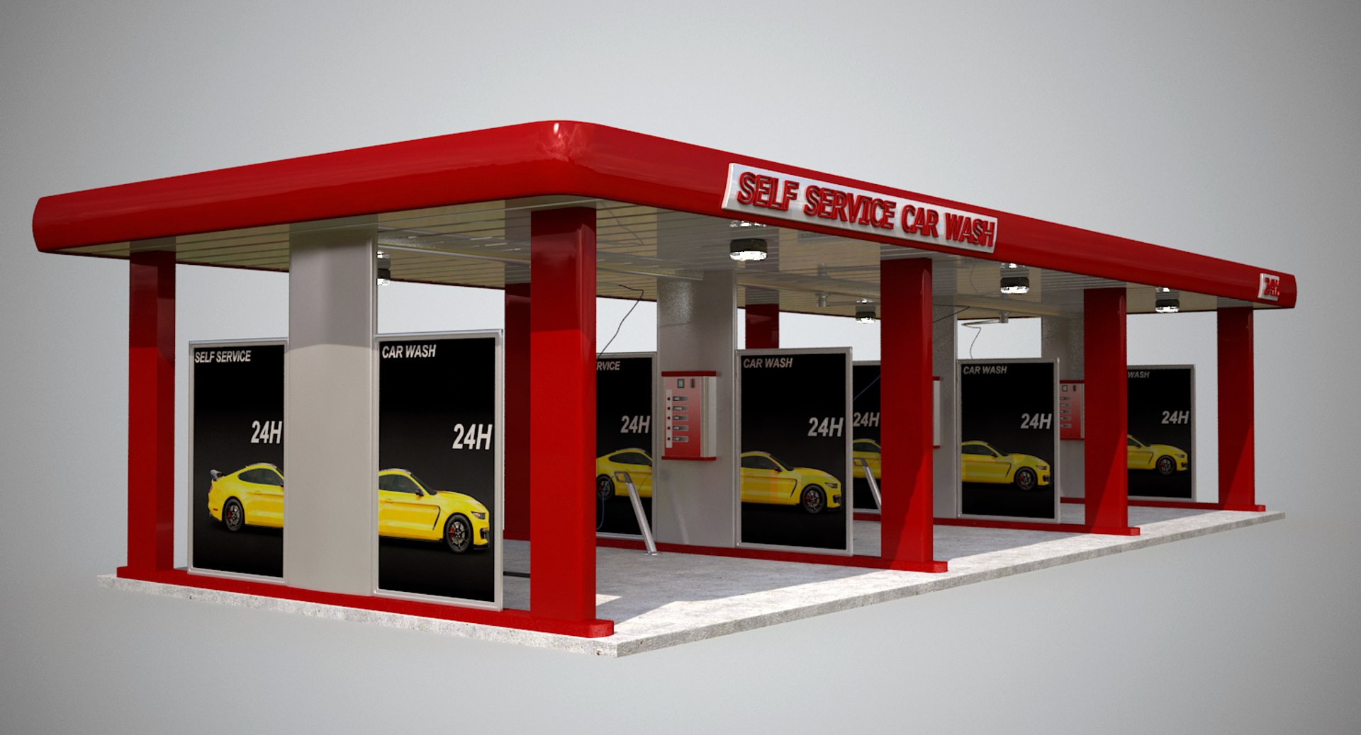 Self-service Car Wash 3D Model - TurboSquid 1345728