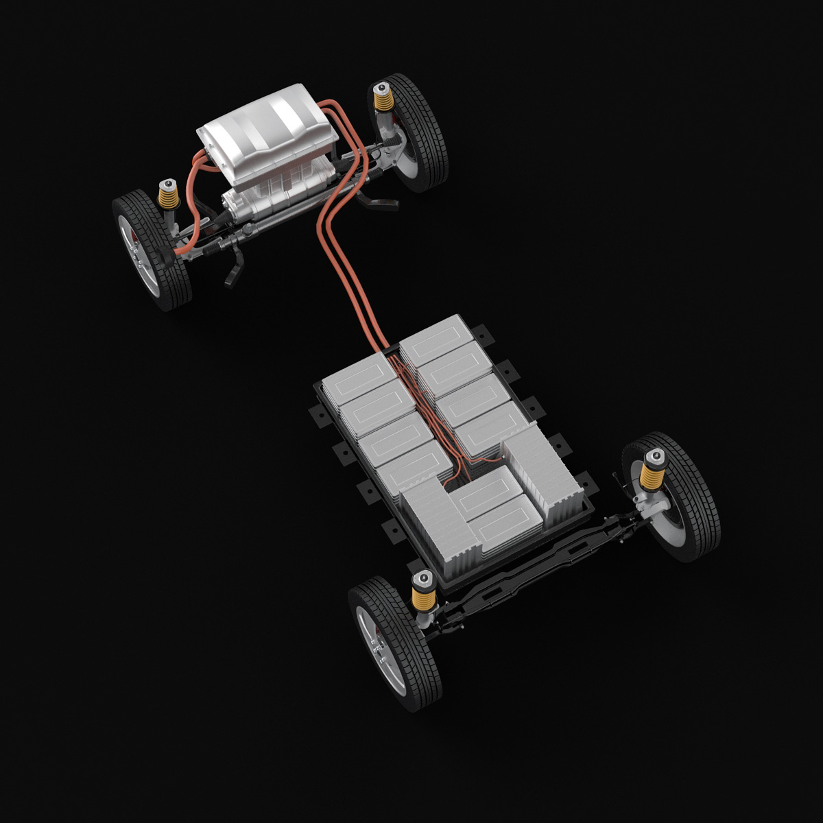 electric car chassis 3d model
