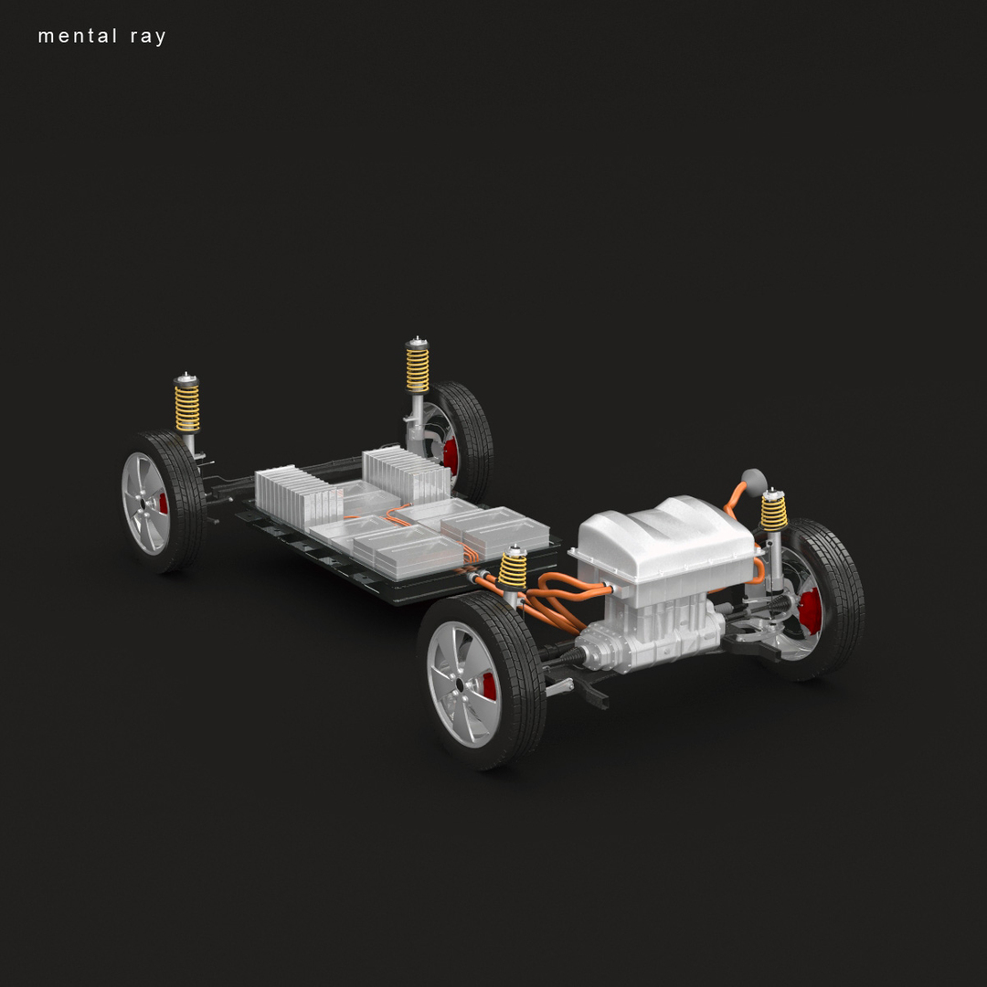 electric car chassis 3d model