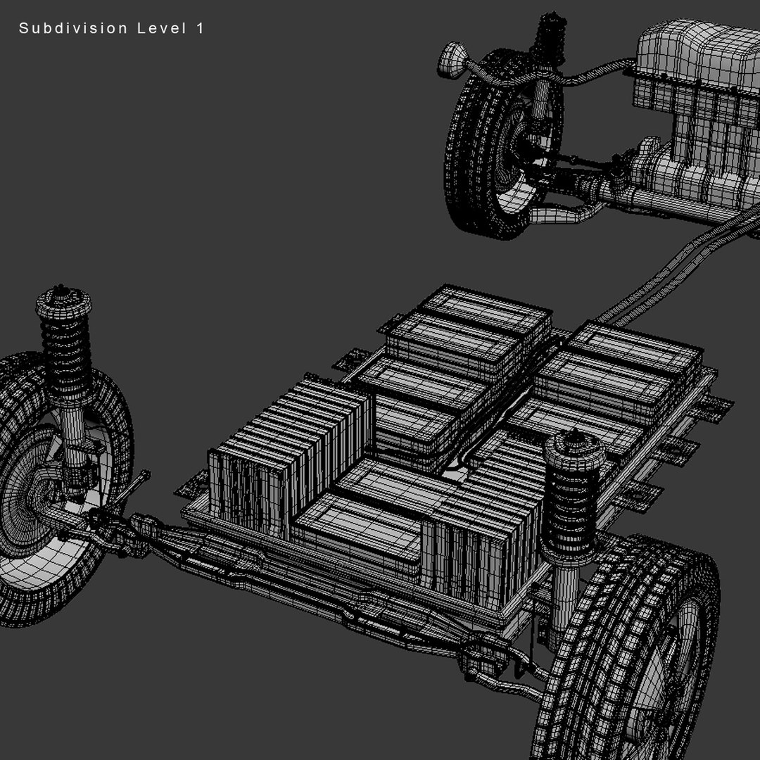 electric car chassis 3d model