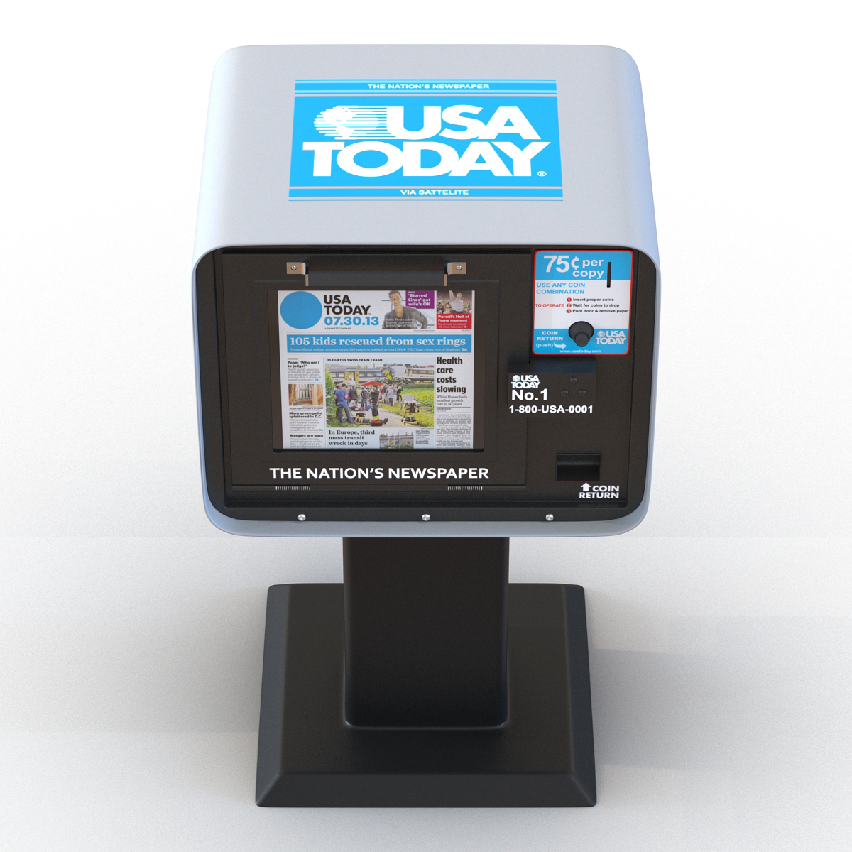 3d usa today newspaper box model