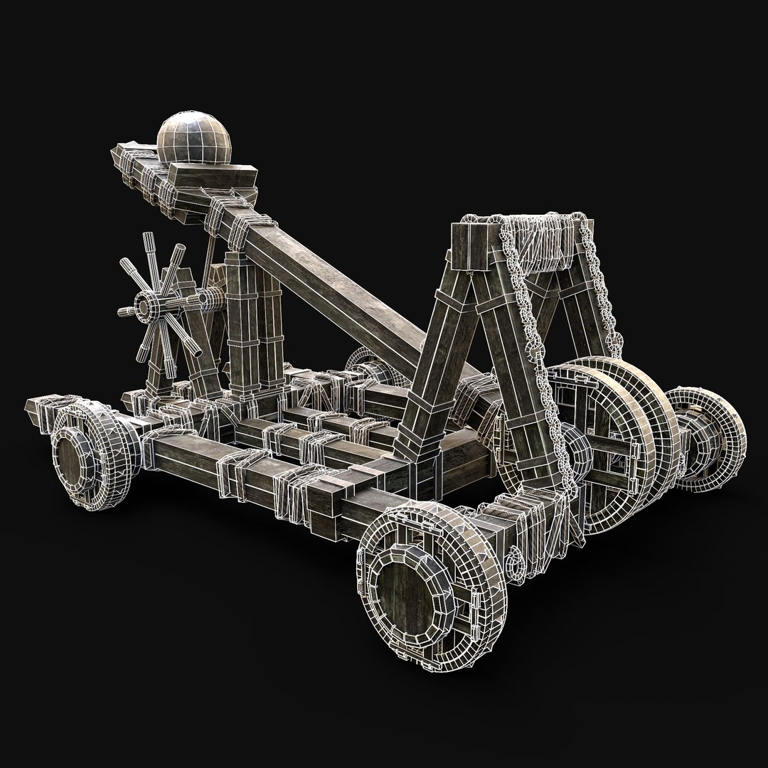 CATAPULT MEDIEVAL SIEGE ENGINE WAR MACHINE BATTLE VEHICLE 3D Model ...