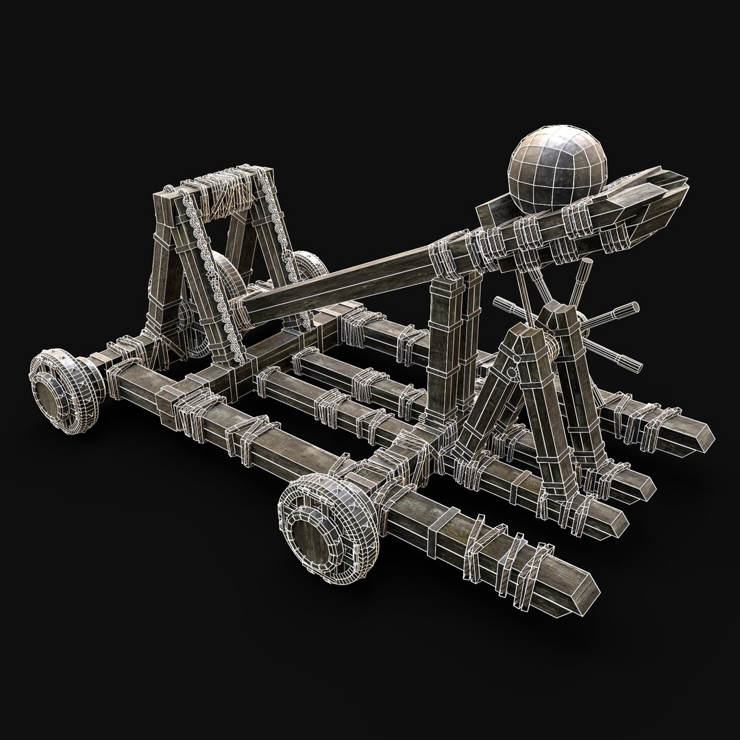 CATAPULT MEDIEVAL SIEGE ENGINE WAR MACHINE BATTLE VEHICLE 3D Model ...