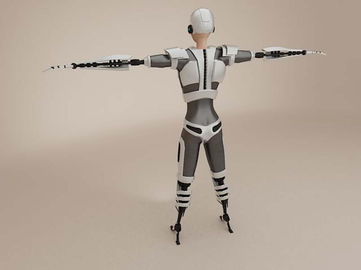 3d model of female cyborg