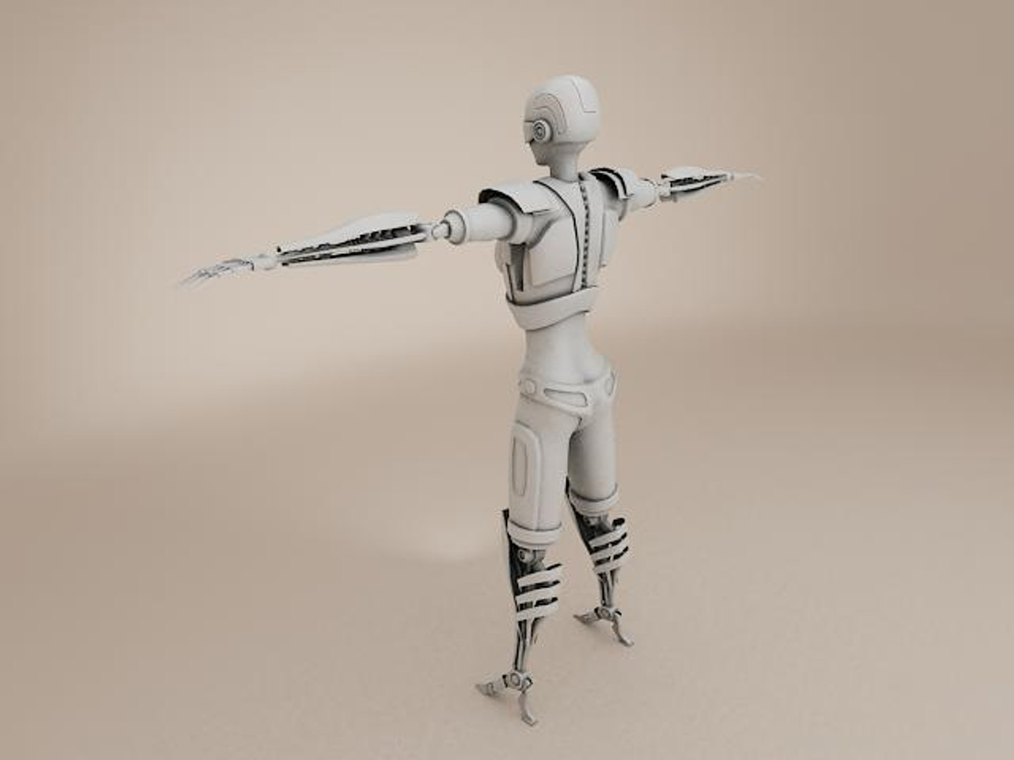 3d model of female cyborg