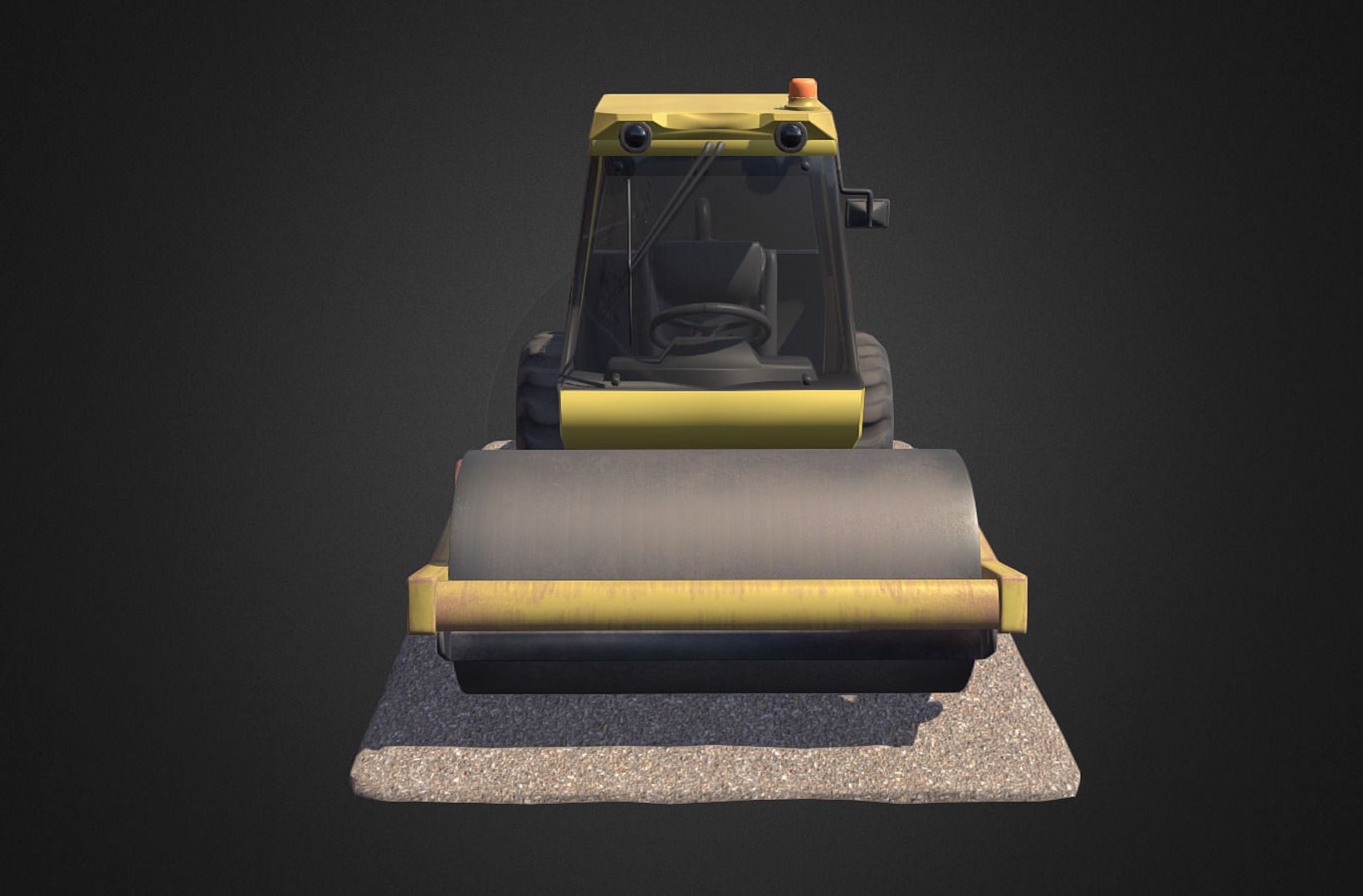 3d steamroller pbr model