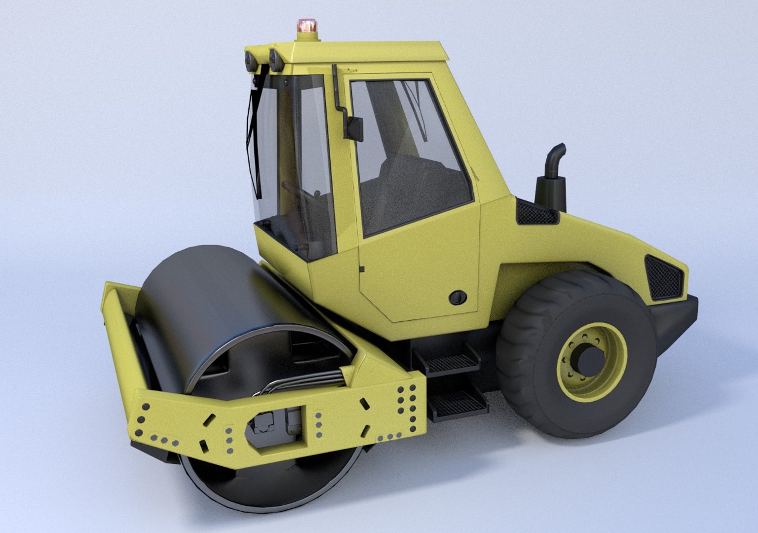 3d steamroller pbr model