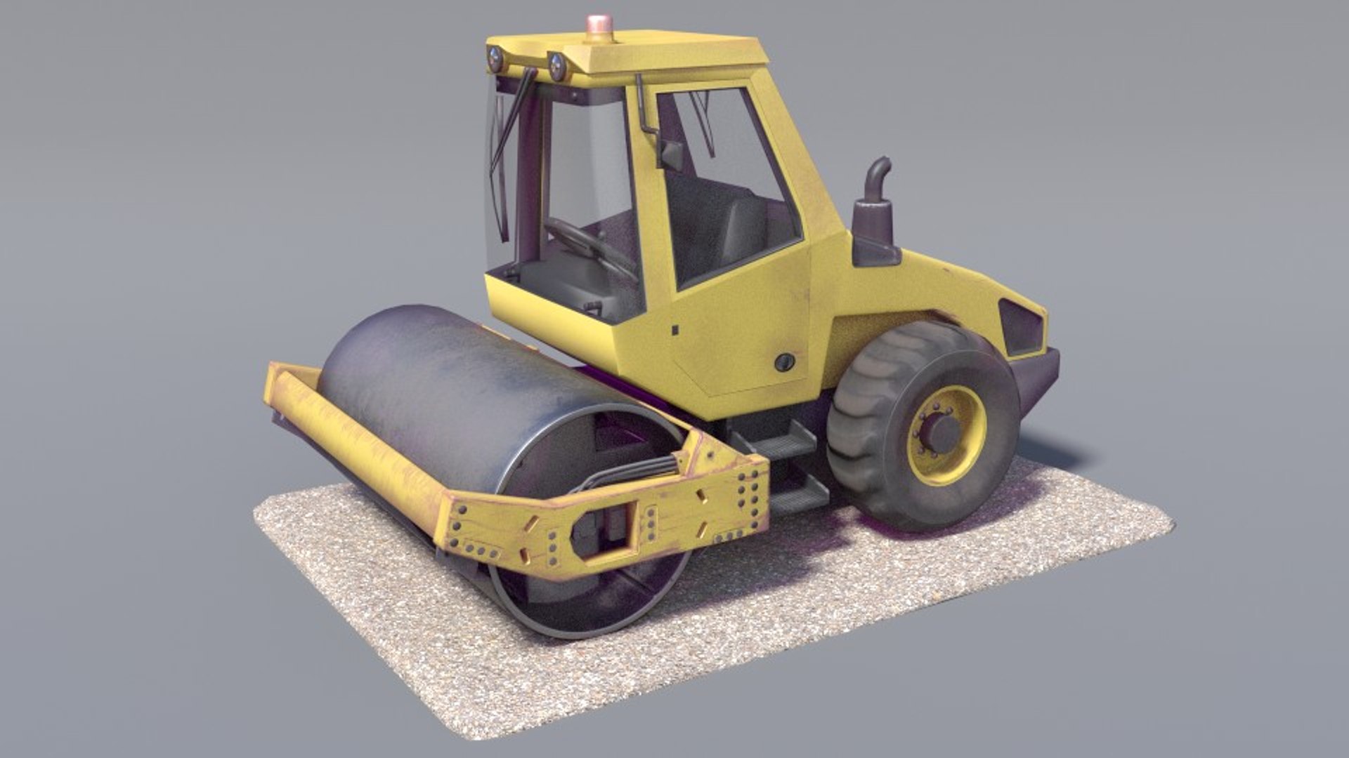 3d steamroller pbr model