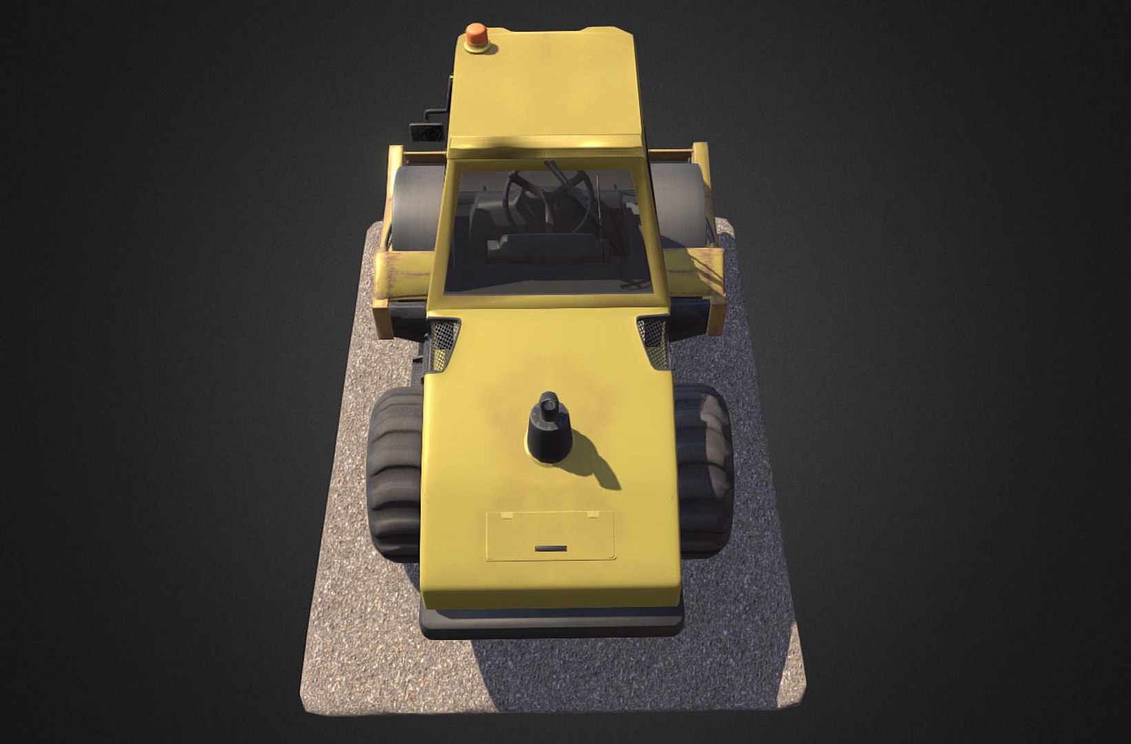 3d steamroller pbr model