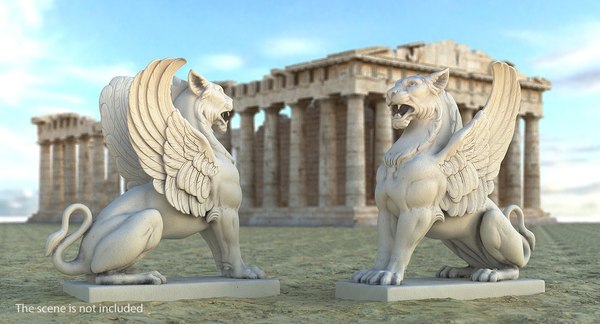 3D antique stone griffin statue model - TurboSquid 1375434