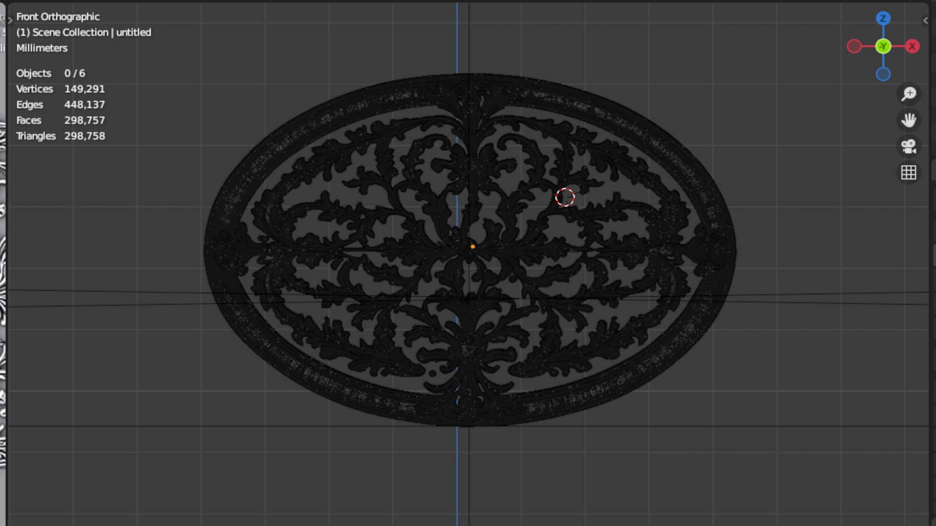 Classic Oval Carved Decor Ornament 17 Model - TurboSquid 2329026