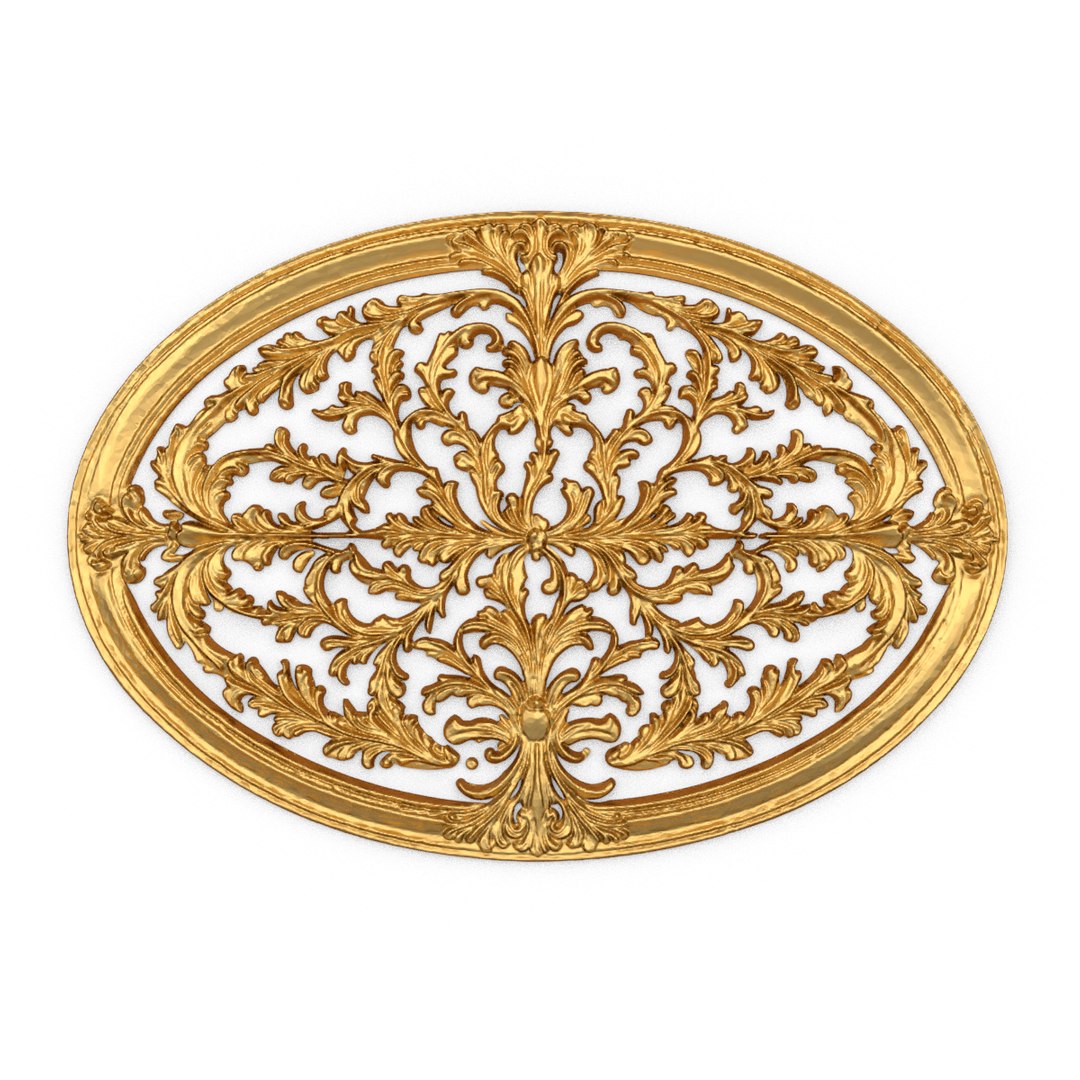 Classic Oval Carved Decor Ornament 17 Model - TurboSquid 2329026